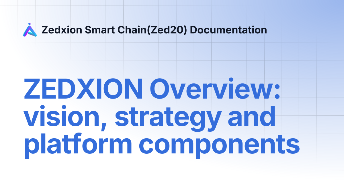ZEDXION Overview: vision, strategy and platform components | Zedxion ...